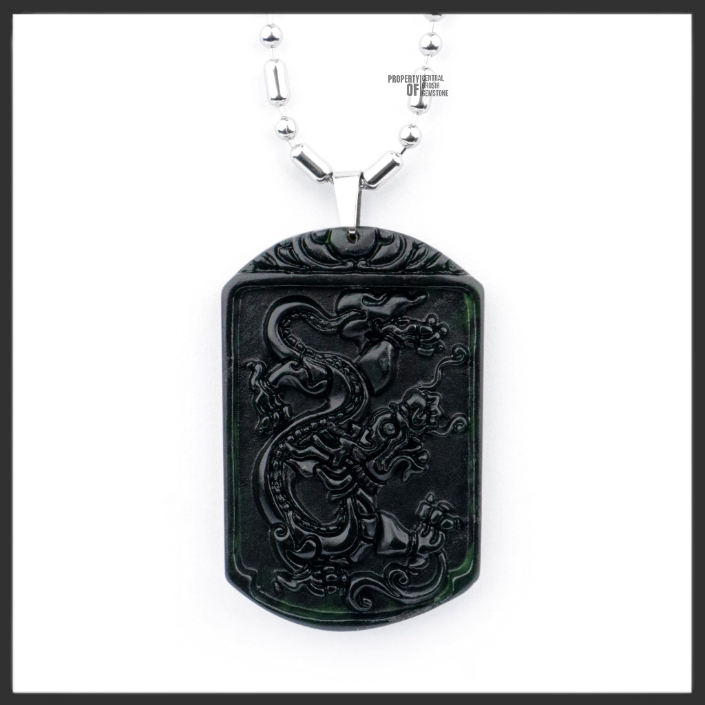 Jual Liontin Batu Giok Hitam Asli Kalung Carving Black Jade Garansi ...