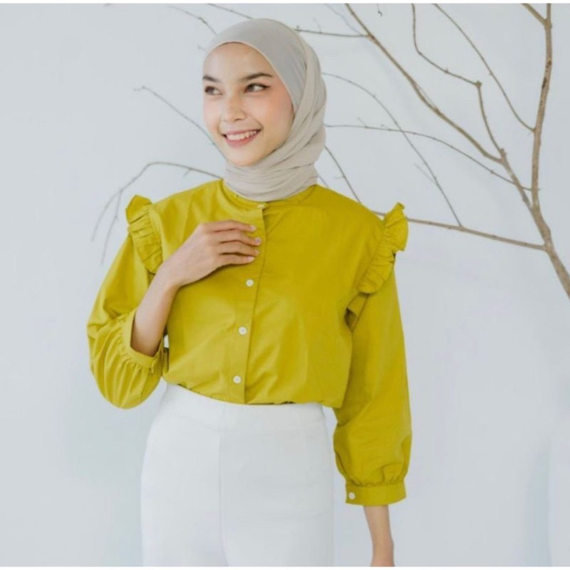 Jual Yurim Blouse Ruffle - Atasan Wanita - Kemeja Linen Basic Lengan ... Jual Yurim Blouse Ruffle - Atasan Wanita - Kemeja Linen Basic Lengan ...