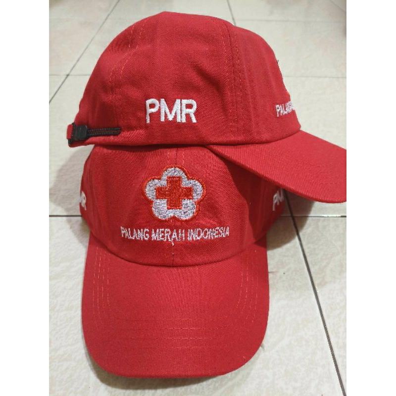 Jual topi logo depan PMI logo sampir PMR merah | Shopee Indonesia