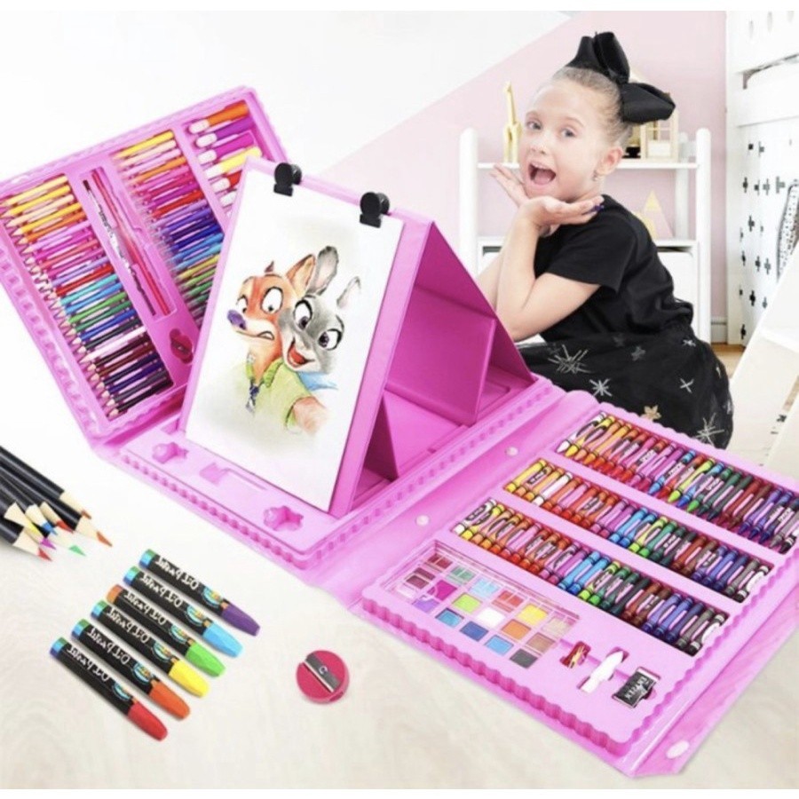 Jual Set Crayon 208 PCS / Krayon Mewarna Alat Menggambar Mewarnai Anak ...