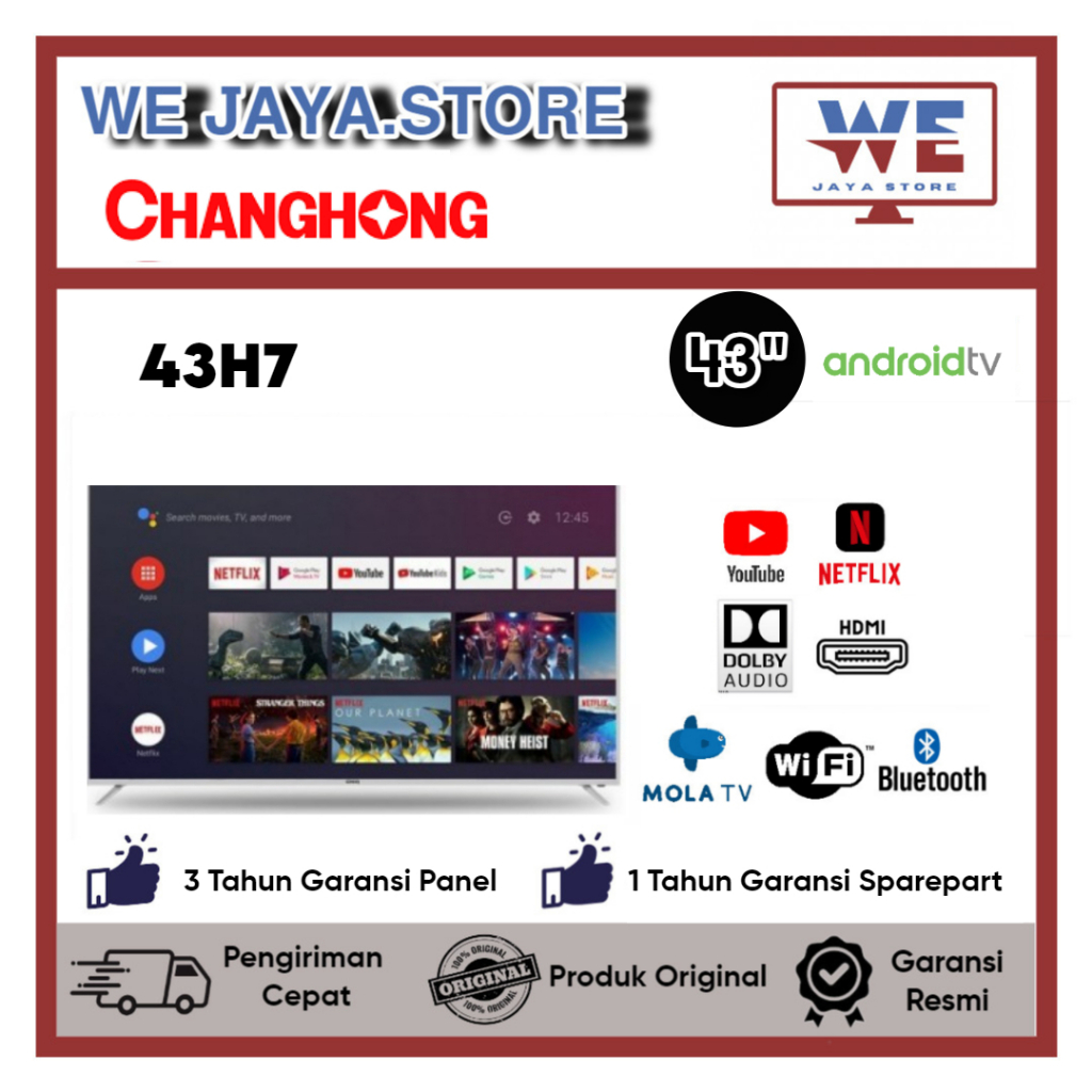 Jual TV LED Changhong 43H7 LED Changhong 43 Inch Android TV | Shopee ...