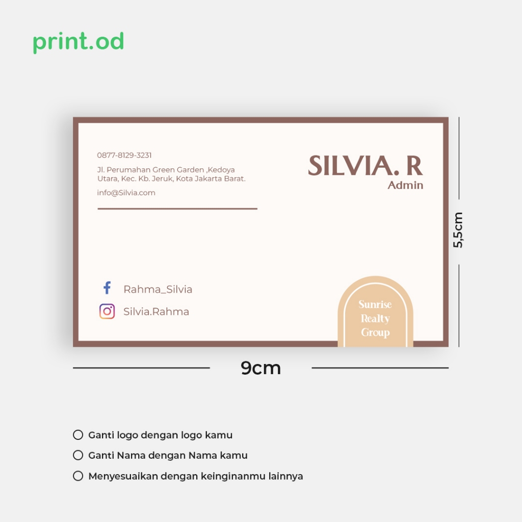 Jual Cetak Kartu Nama I Bussines Card (9x5,5cm) I beragam Pilihan ...