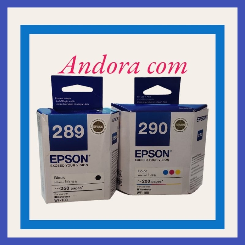 Jual Tinta Epson 289 Black & 290 Color Tinta Printer Epson WF100 ...
