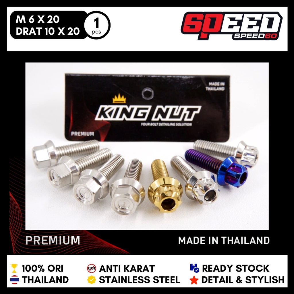 Jual Baut M 6 x 20 Drat 10 x 20 HX Orbit Baut Probolt Thailand ...