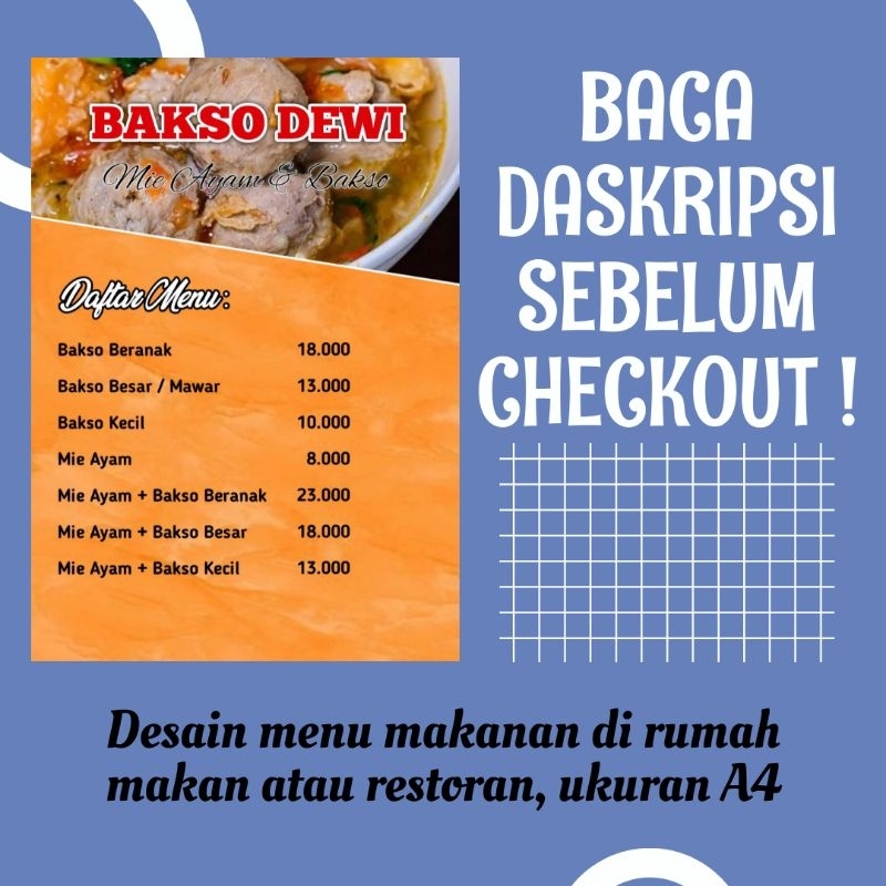 Jual Desain Menu Makanan | Shopee Indonesia
