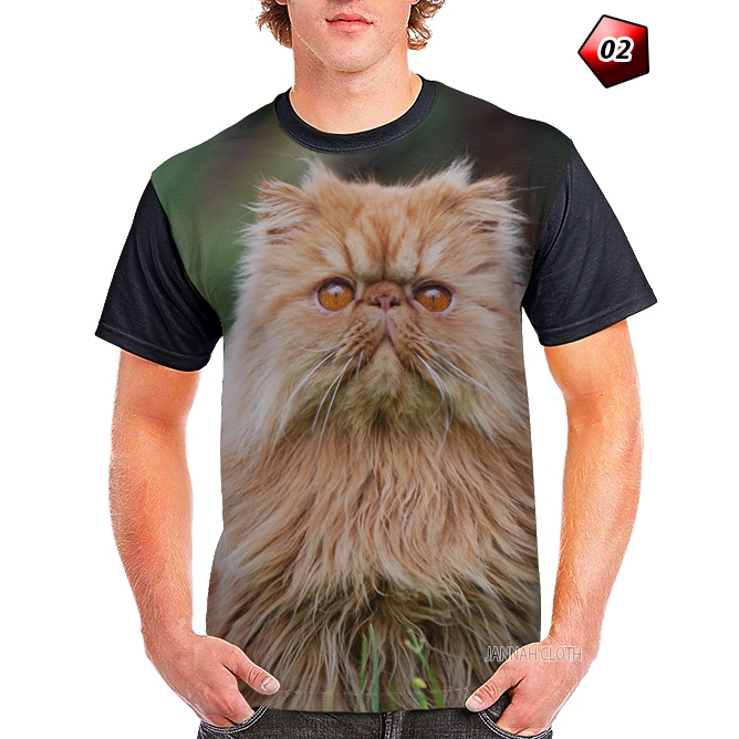 Jual Kaos Kucing Persia Oren Gemoy Kode KC-02 Printing Orange Persian ...