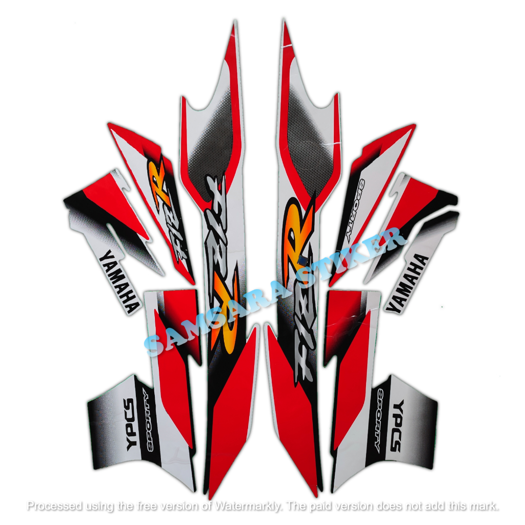 Jual STICKER STRIPING MOTOR YAMAHA F1ZR 2000 PUTIH MERAH STANDAR FULL ...