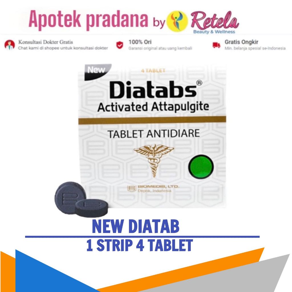 Jual NEW DIATAB 1 STRIPI 4 TABLET | Shopee Indonesia