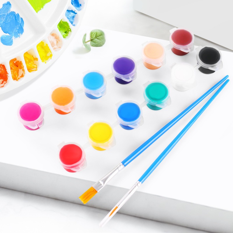 Jual COD 1 SET CAT LUKIS AKRILIK MINI UKURAN 3ML ISI 6,12 DAN 18 WARNA ...