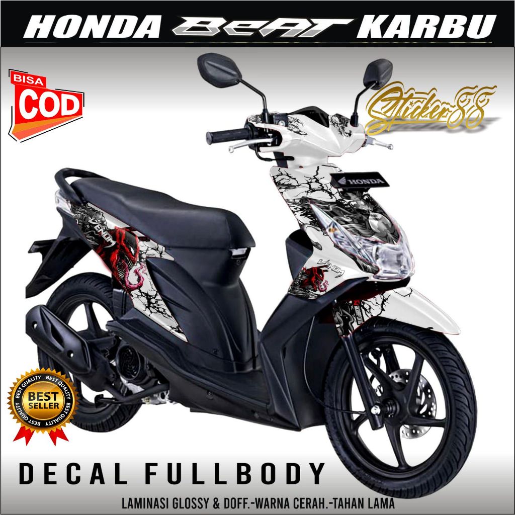 Jual STICKER DECAL MOTOR HONDA BEAT CARBU 2008 - 2012 EDISI VENOM ...