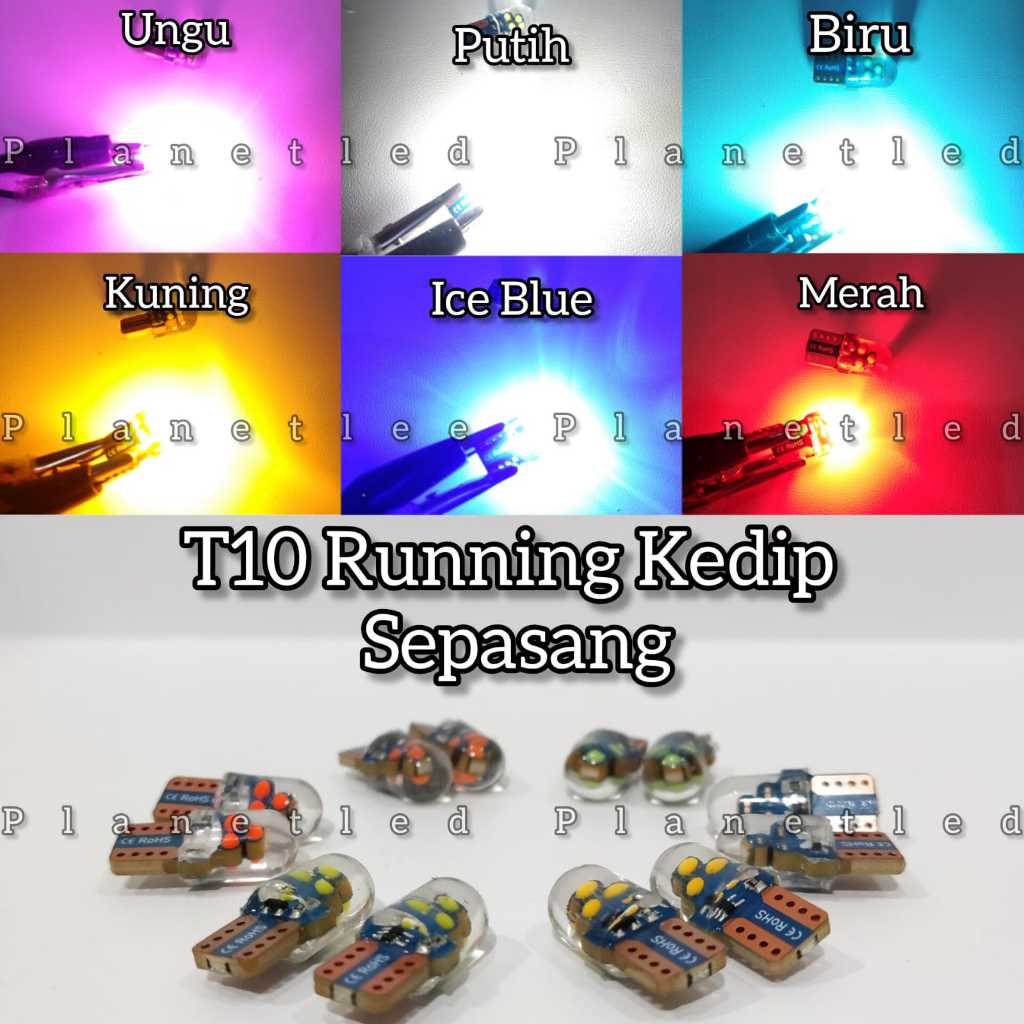 Jual Sepasang Lampu LED T10 Jelly 6 Mata 2 Mode Kedip Banyak Jenis ...