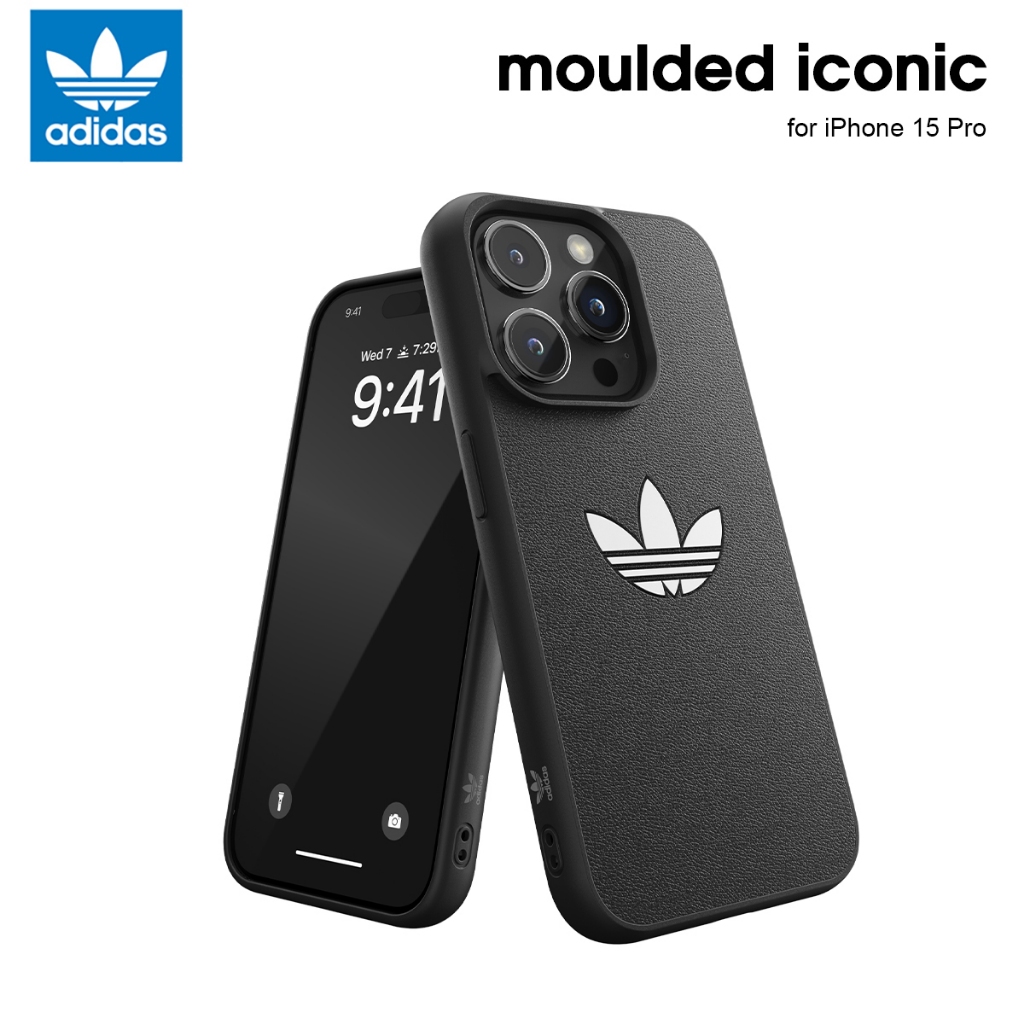 Jual Casing iPhone 15 Pro Adidas Moulded Iconic Soft Case - Black ...