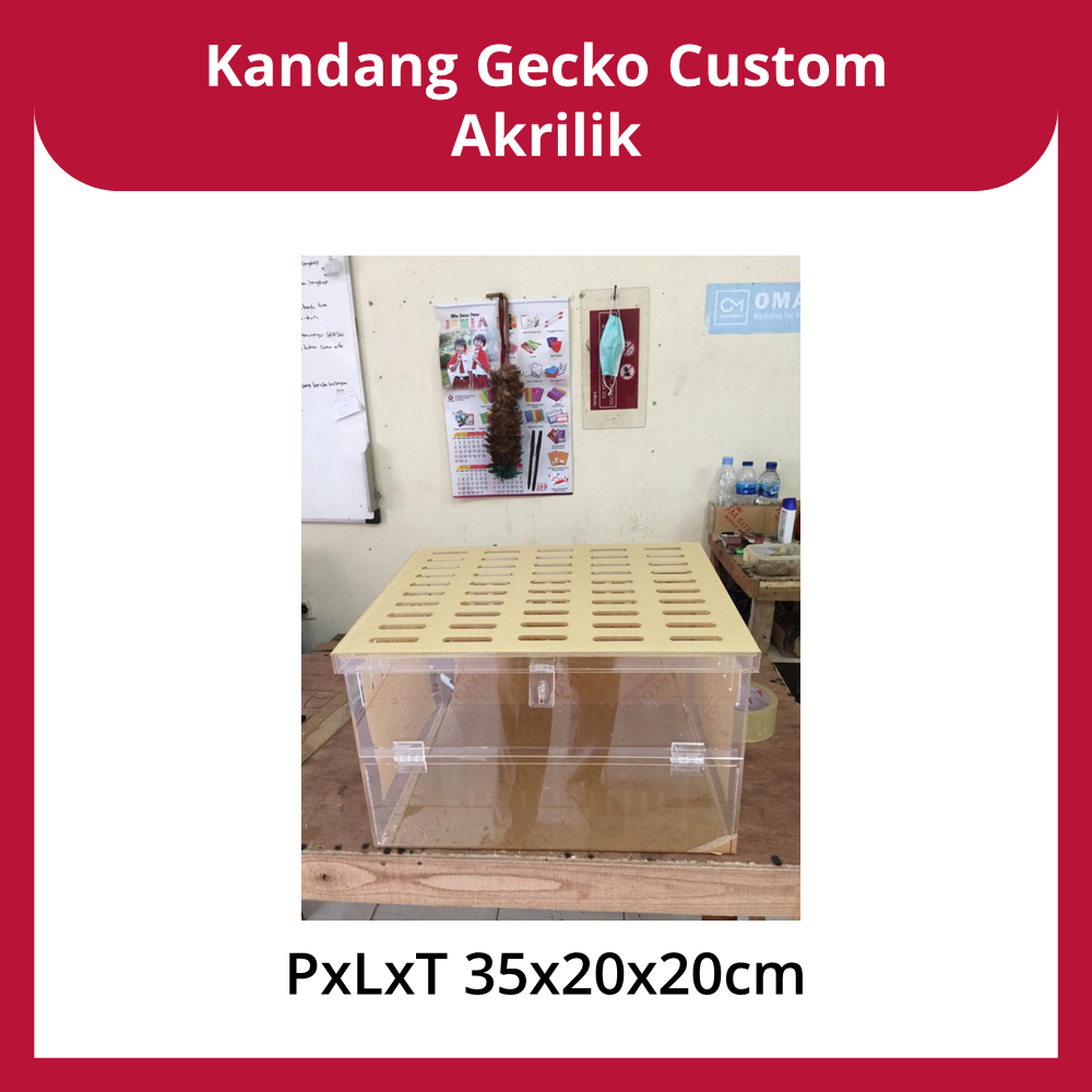 Jual Kandang Gecko Custom Akrilik PxLxT 35x20x20cm | Shopee Indonesia