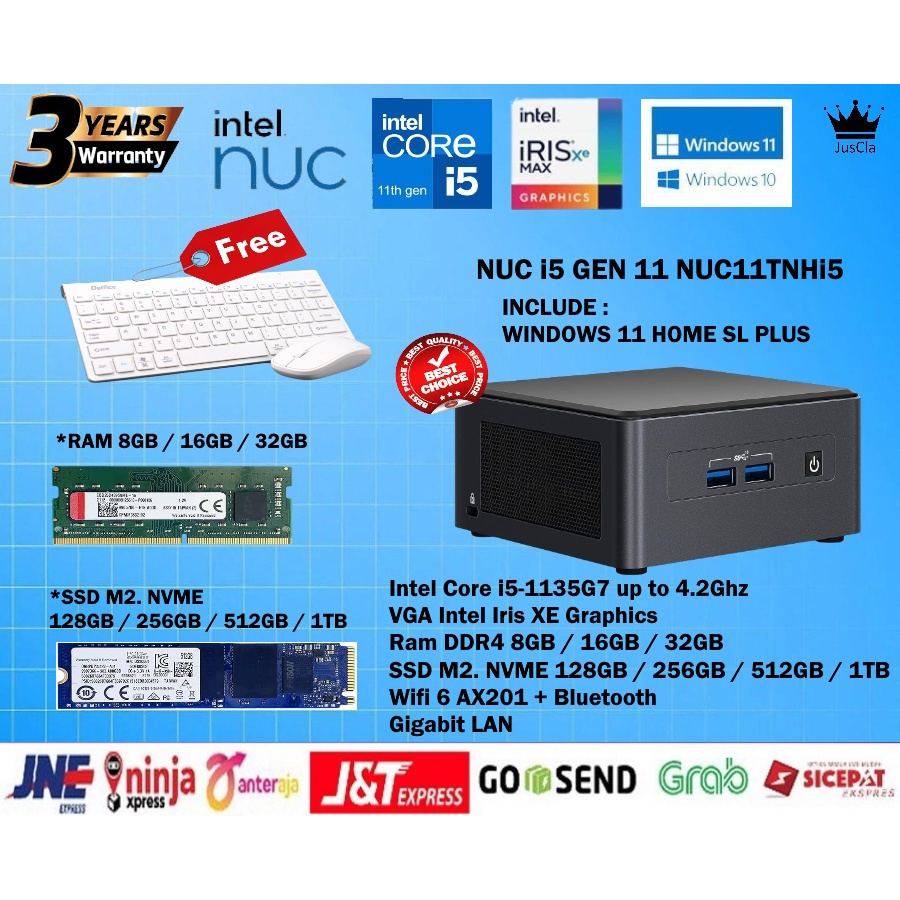 Jual INTEL NUC 11TNHi5 Gen11 Mini PC Barebone Intel Core i5 1135G7 4,2GHz, NUC11 TNHi5 , MiniPC ...