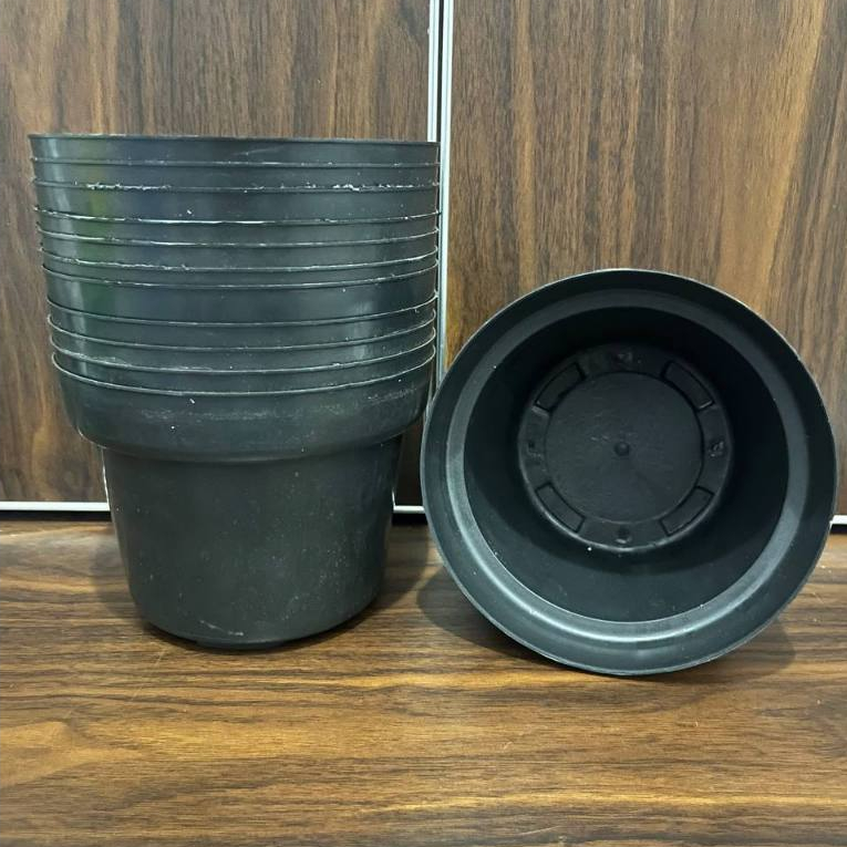 Jual (12 PCS) Pot Bunga 17 cm Hitam / Pot Bunga Plastik | Shopee Indonesia