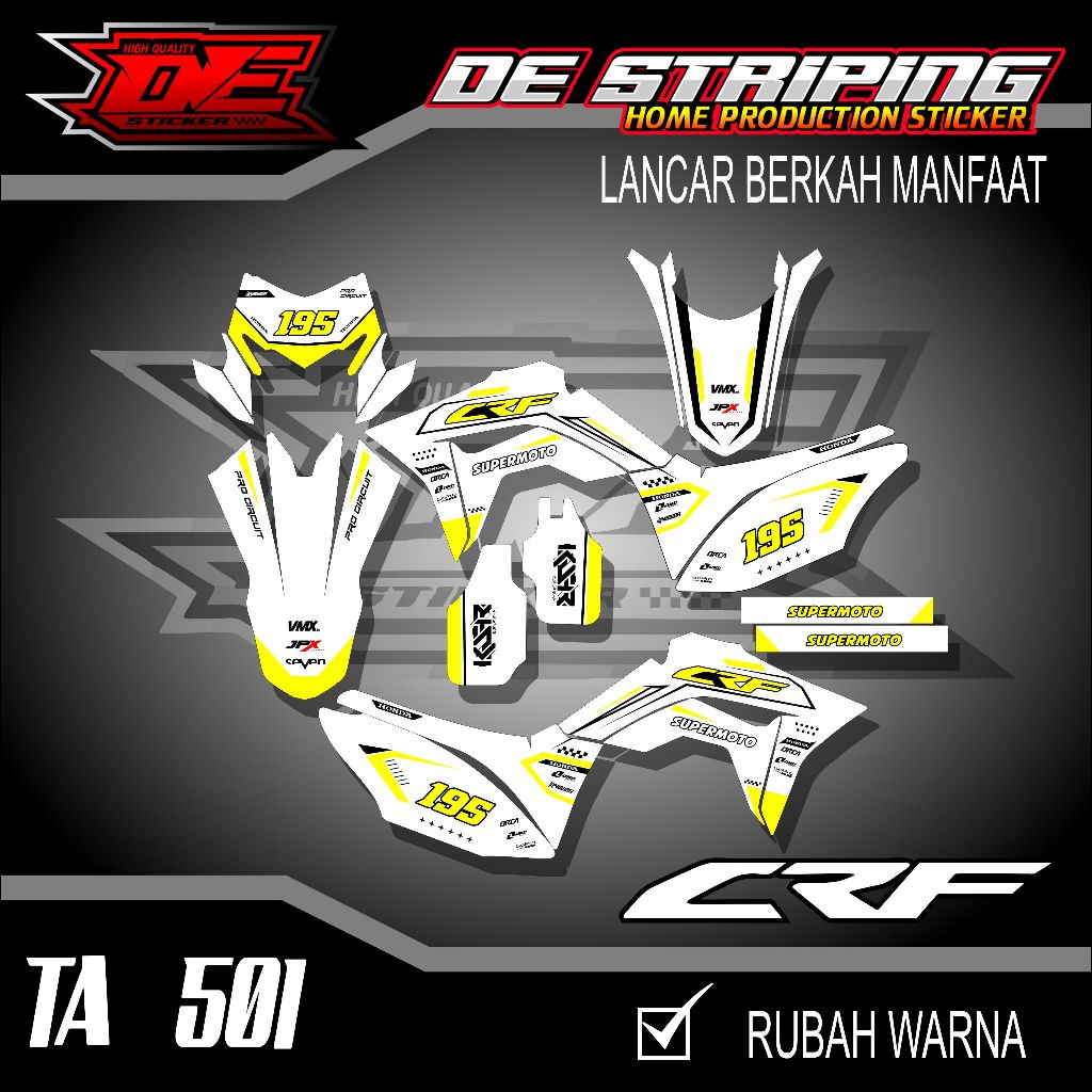 Jual Stiker Decal Crf 150L Fullbody Stiker Crf Putih Keren TA501 ...