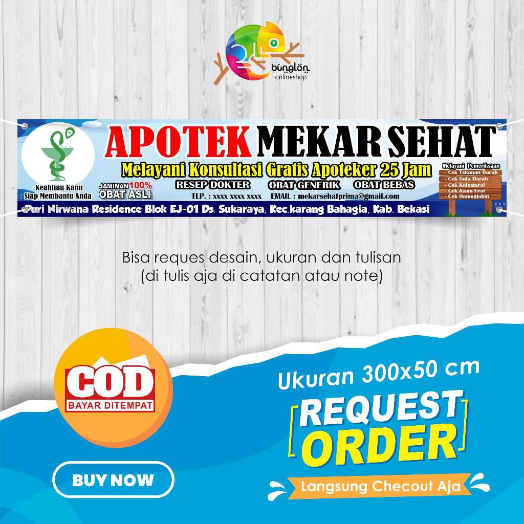 Jual Spanduk Banner 300X50 Apotek Murah Berkulitas | Shopee Indonesia