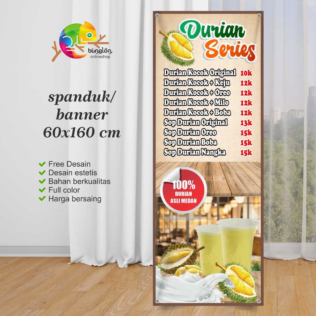 Jual Spanduk Banner 60x160 Durian Kocok Series | Shopee Indonesia