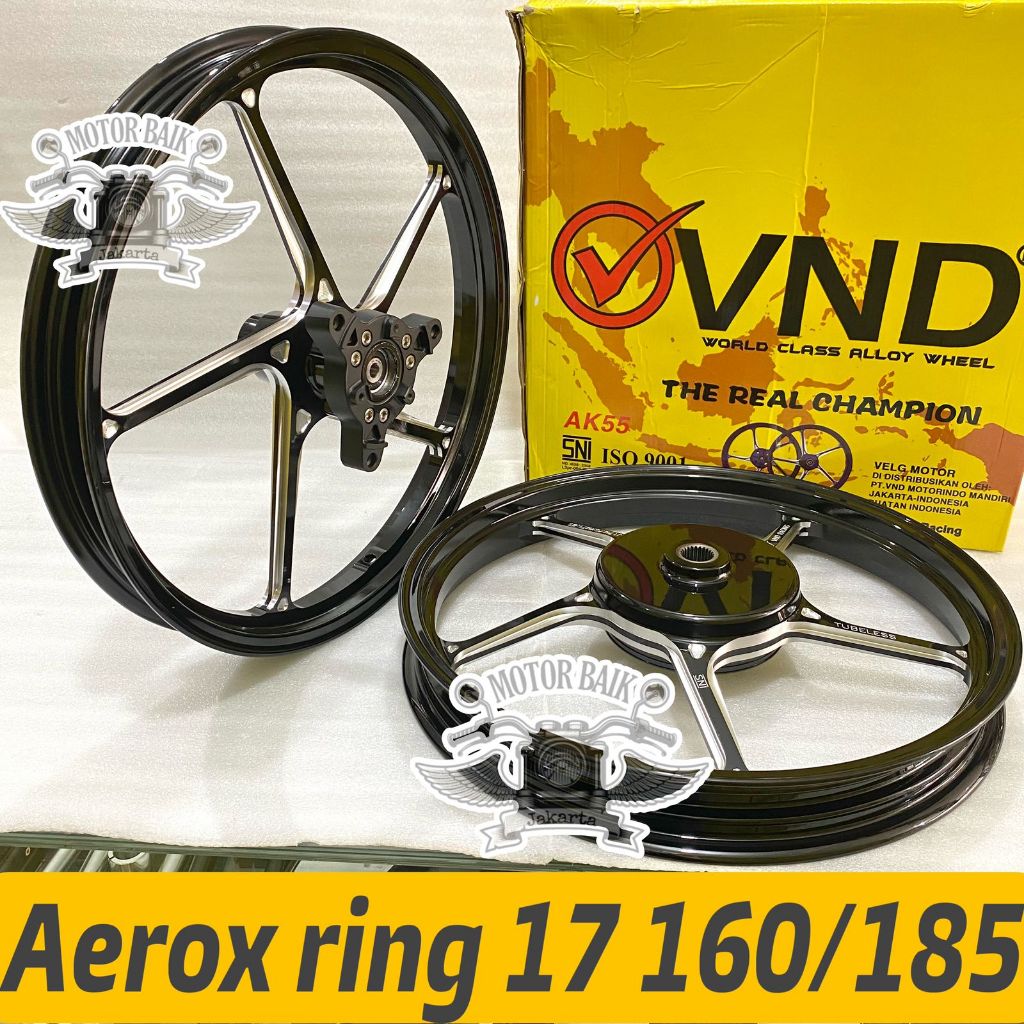 Jual velg pelek velek AEROX 155 new old ring 17 merk VND ak55 ak 55 ukuran 160/185 1set depan ...