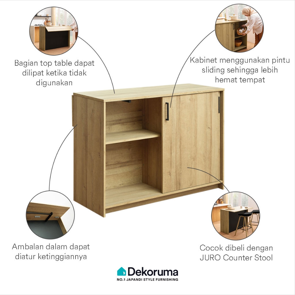 Jual Dekoruma Suzu Kabinet Dapur dengan Meja / Kitchen Island Cabinet ...
