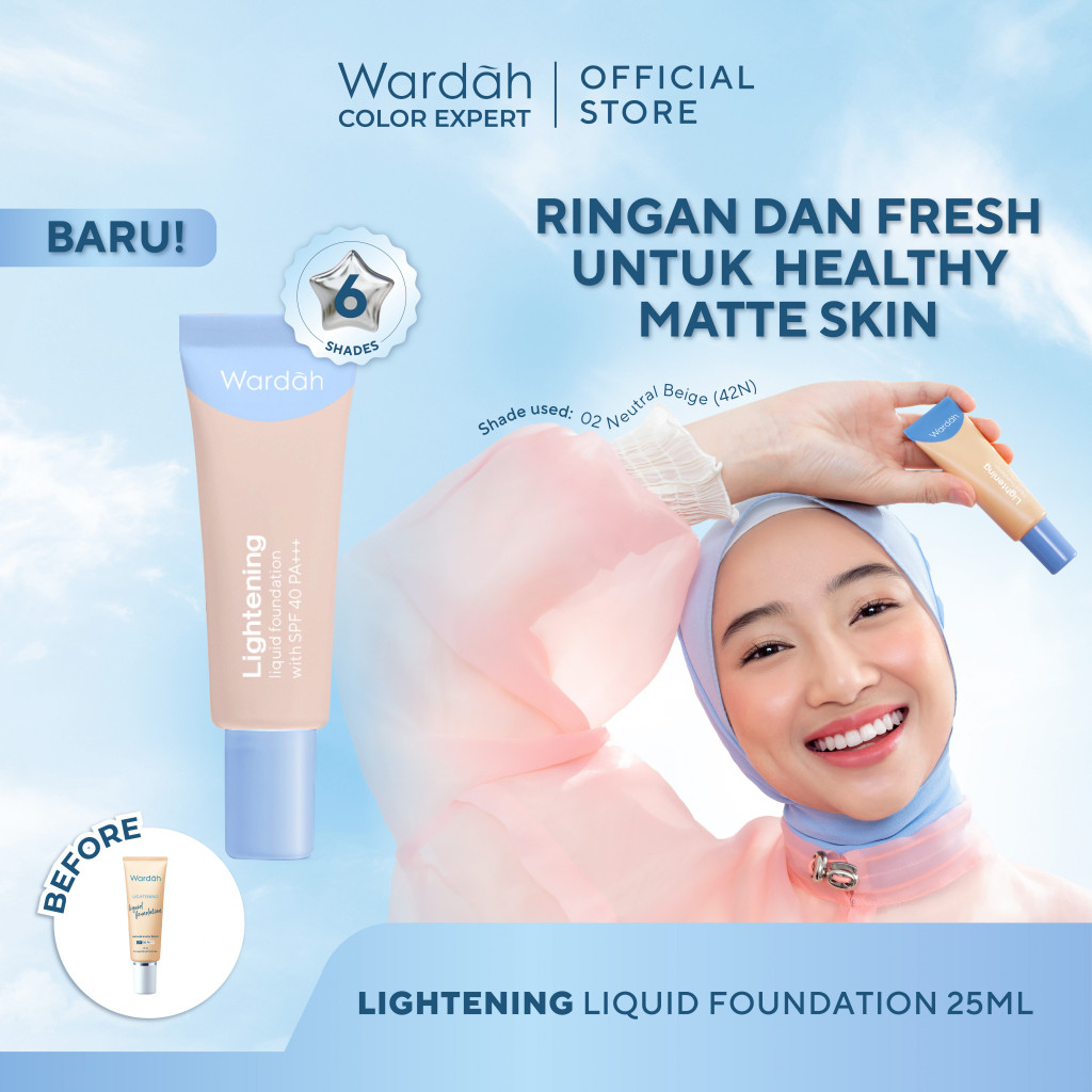 Jual Wardah Lightening Liquid Foundation 25ml | 6ml - Base Makeup ...