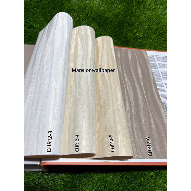 Jual Wallpaper Dinding Polos Ulir Wave Elegan Putih Cream Mocca Abu ...