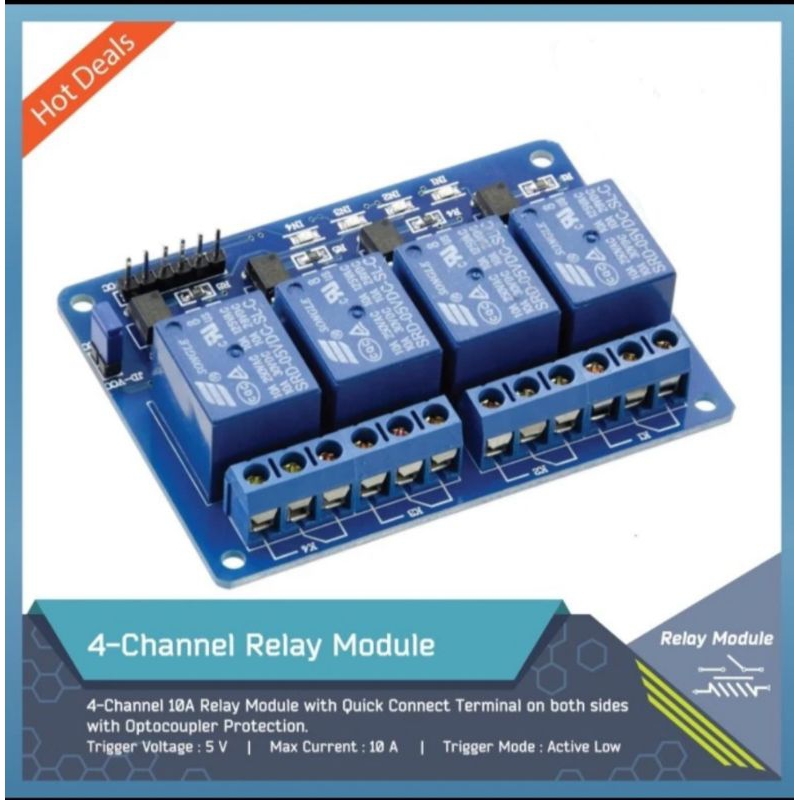 Jual Relay Modul 4 Channel 5V With Optocoupler(Arduino Compatible ...
