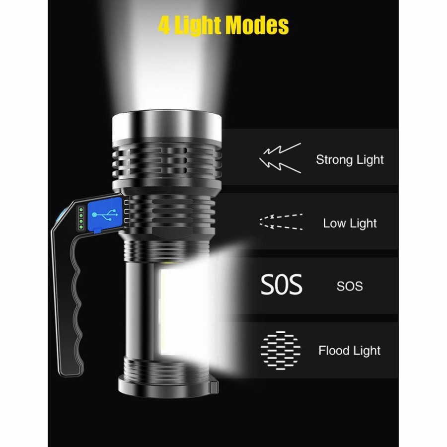 Jual Senter LED + COB Jarak Jauh Super Terang / Senter Tangan Senter ...