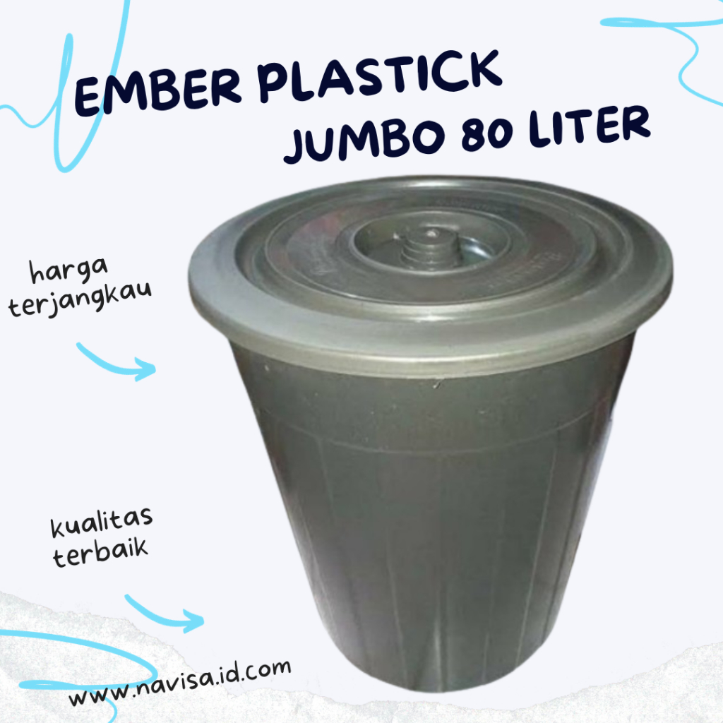 Jual EMBER PLASTIK JUMBO 80 LITER RML/POLARIS EMBER BESAR + TUTUP TEBAL DI JAMIN AWET DAN KUAT ...