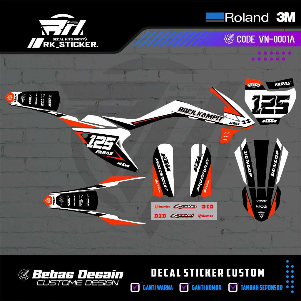 Jual DECAL RXF 50 CC / KTM 50 CC / KTM 65 CC FREE CUSTOME DESIGN ...