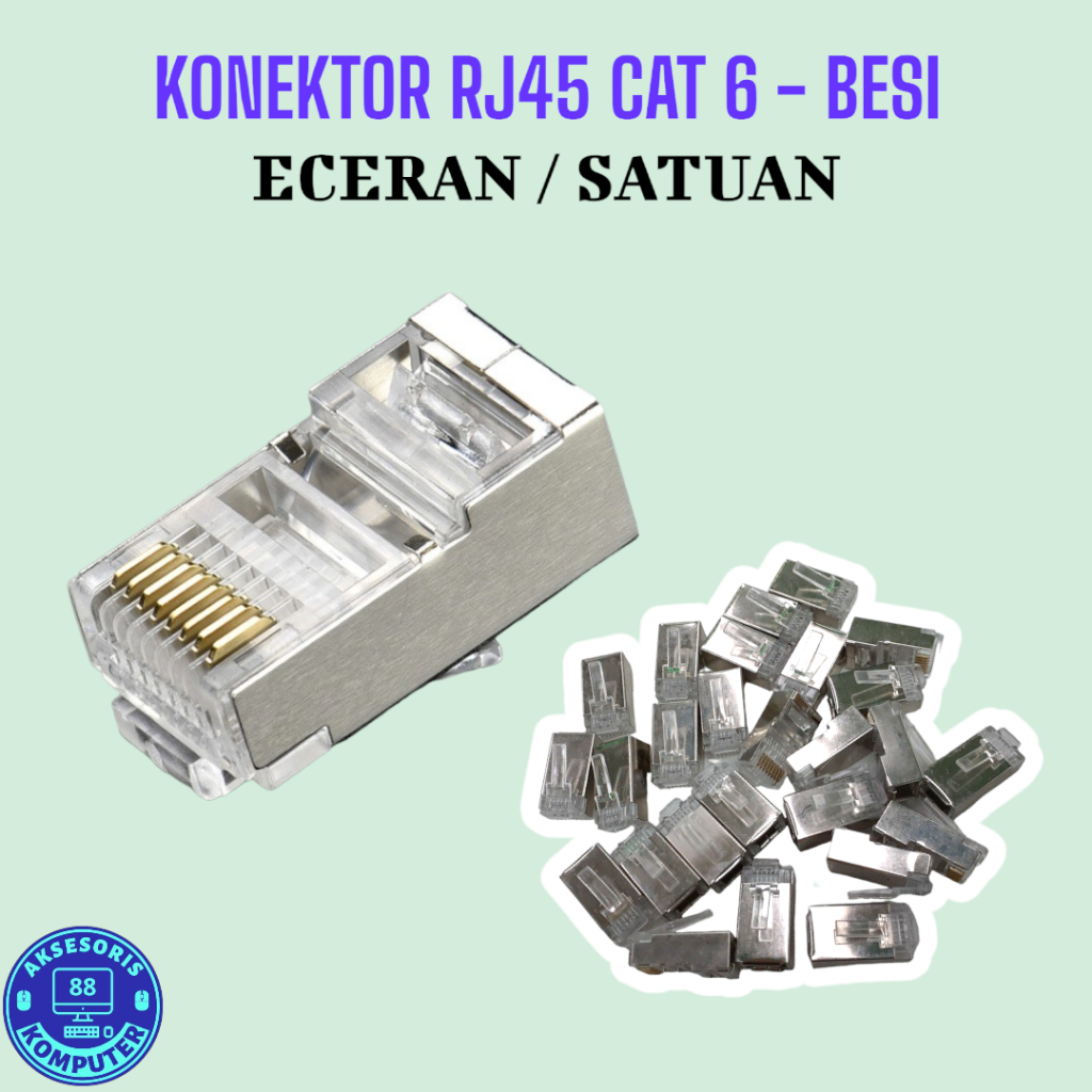Jual CAT6 | KONEKTOR LAN RJ 45 CAT 6 BESI / CONNECTOR LAN RJ45 CAT6 BESI ECERAN SATUAN | Shopee ...