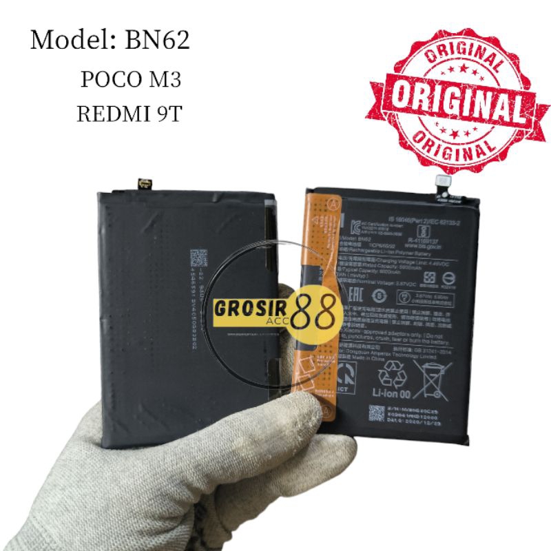 Jual BATERAI BATTERY BATRE XIAOMI BN62 POCO M3 / REDMI 9T ORIGINAL ASLI ...