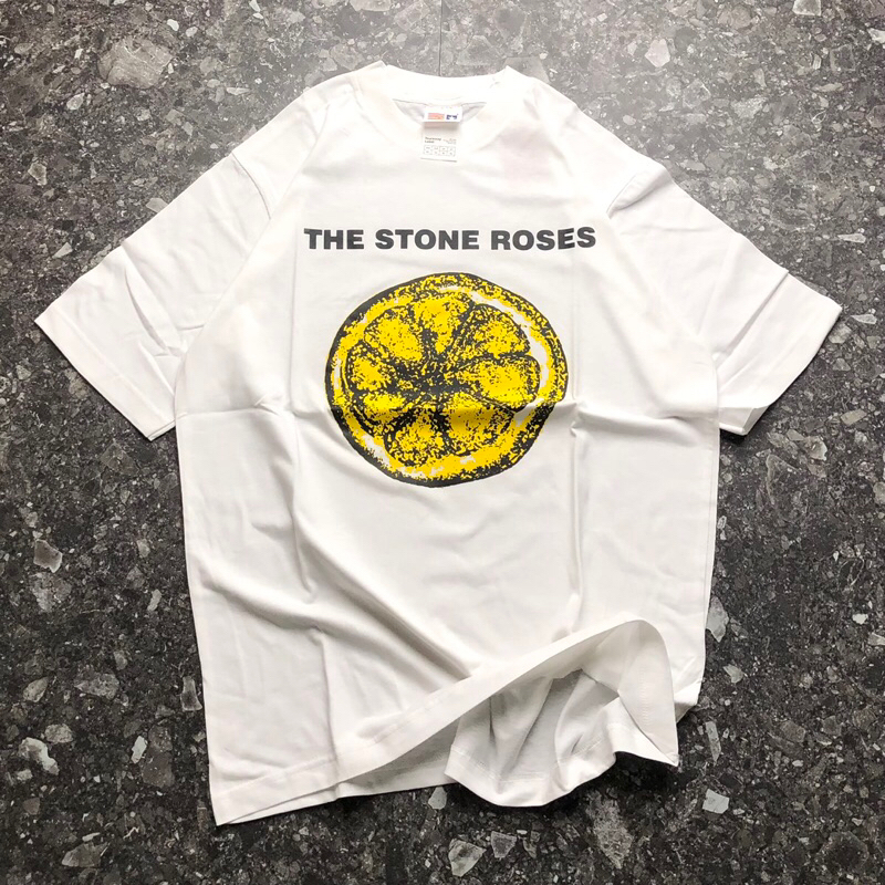 Jual T-Shirt The Stone Roses Lemon logo - Kaos Putih | Shopee Indonesia