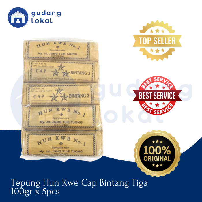 Jual Tepung Hun Kwe HunKwee Cap Bintang Tiga 100gr isi 5 Pcs | Shopee ...