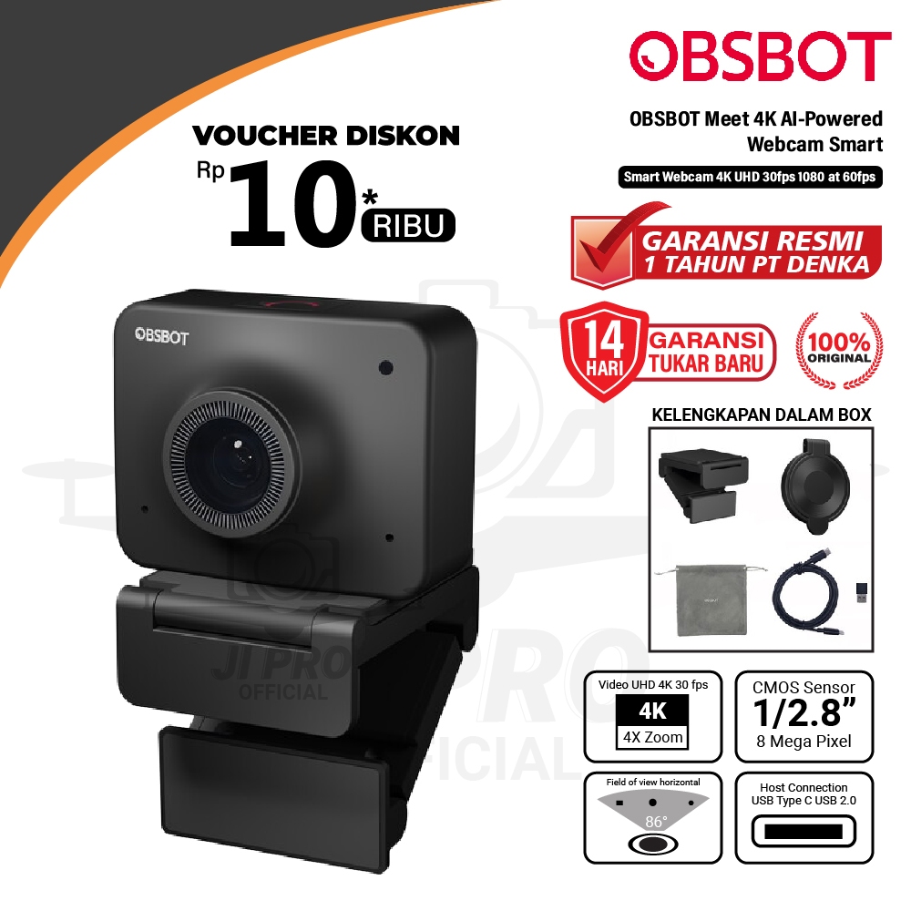 Jual OBSBOT Meet 4K AI-Powered Webcam Smart Web Cam Original | Shopee ...