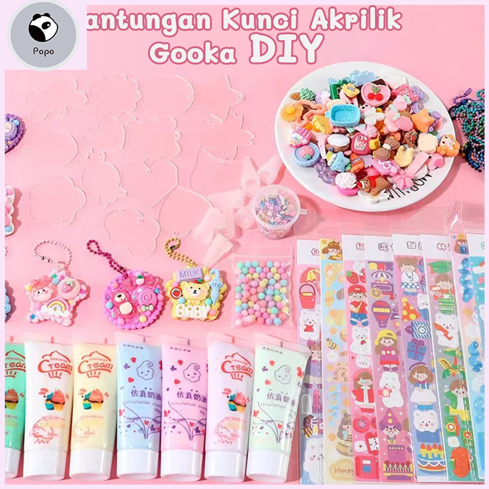 Jual 257pcs DIY Gantungan Kunci Guka Set Luca Aklirik Keychain Kartu ...