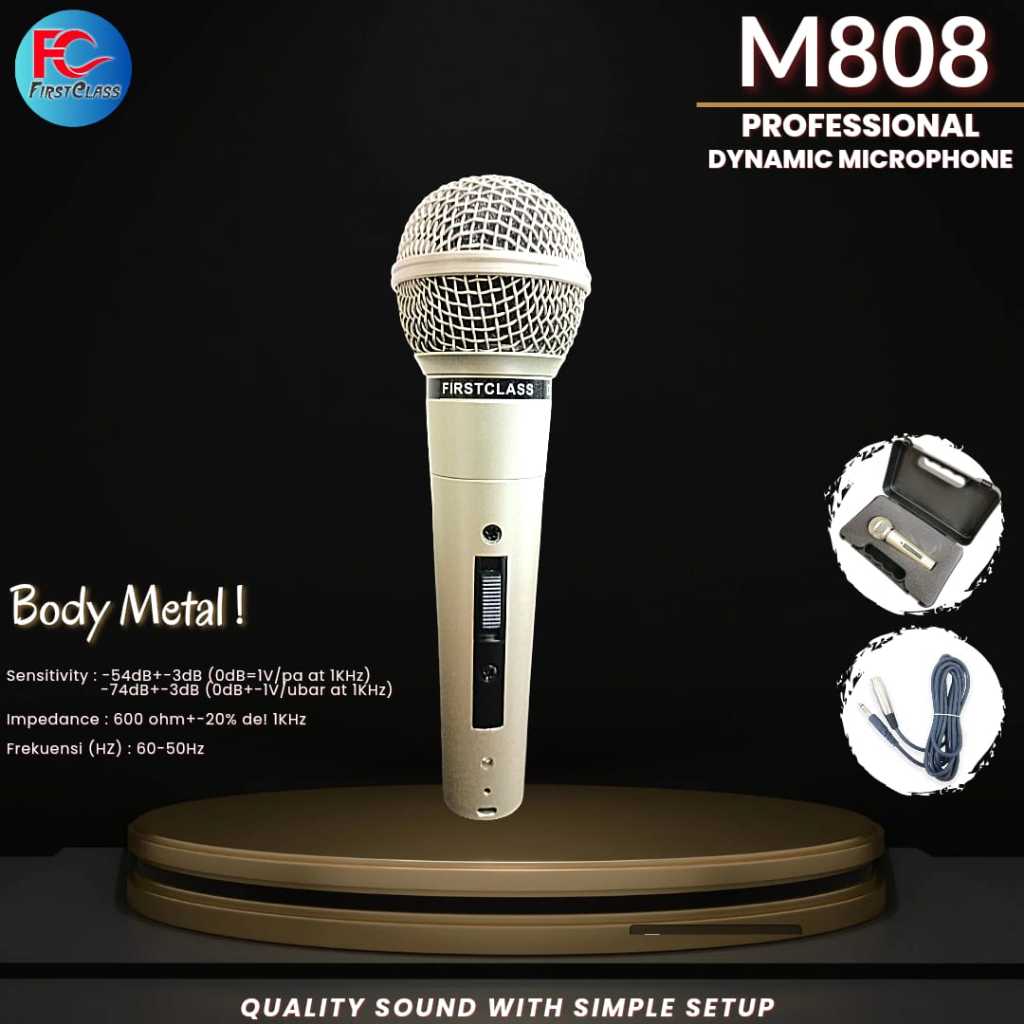 Jual PROFESSIONAL DYNAMIC MICROPHONE FIRSTCLASS M 808 ORIGINAL Mic Mik ...