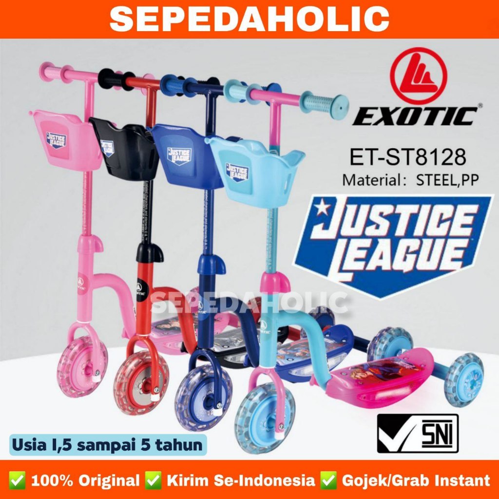 Jual Scooter Anak Roda 3 EXOTIC ET ST 8128 JUSTICE LEAGUE Musik Lampu ...