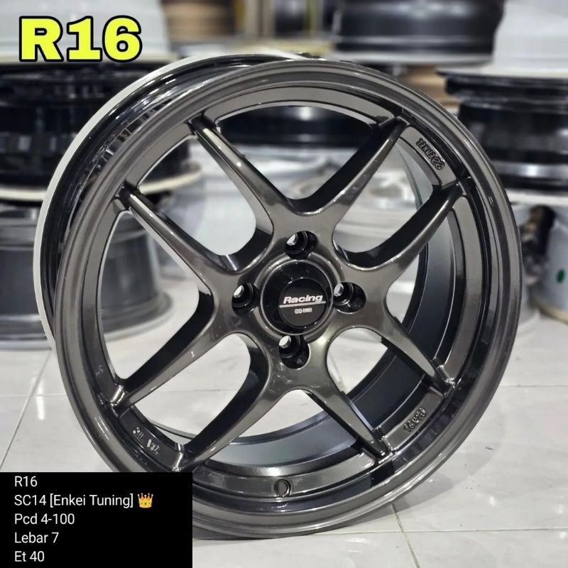 Jual velg racing enkei tuning sc14 ring 16 lebar 7 et40 untuk brio agya jazz yaris mobilio city ...