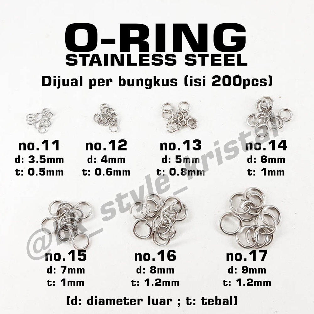 Jual O-Ring Stainless Steel - per bungkus (isi 200pcs) | Shopee Indonesia