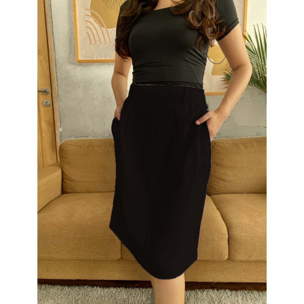 Jual Rok Span Pendek Wanita Formal Kerja Polos Gabardin | Shopee Indonesia