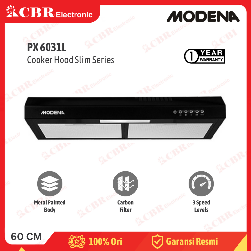 Jual Cooker Hood / Penghisap Asap MODENA PX 6031L (Slim Hood) 60 cm | Shopee Indonesia