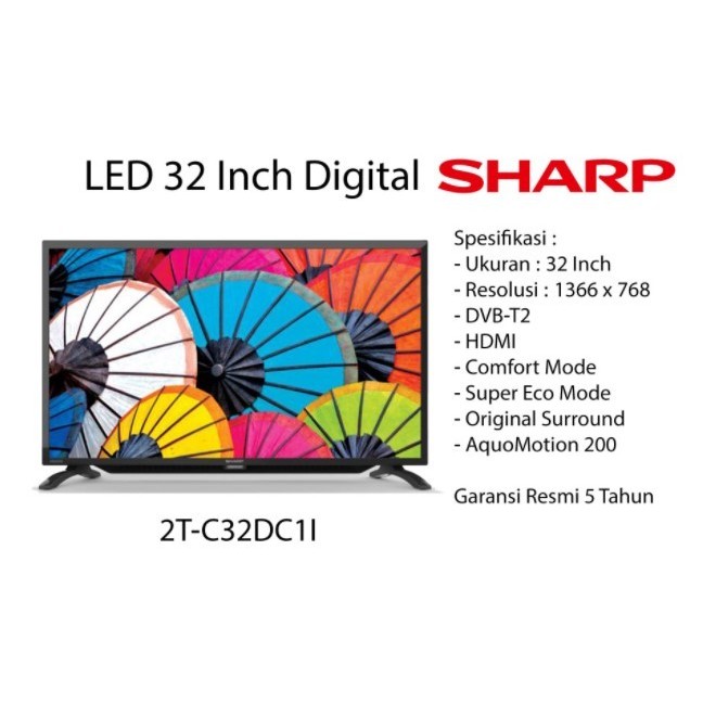 Jual SHARP LED 32 INCH 2T-C32DC1i DIGITAL TV | Shopee Indonesia