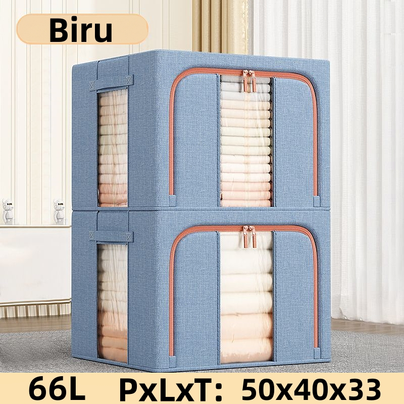 Jual box lipat 66L/110L storage box linen katun lebih tebal kotak ...