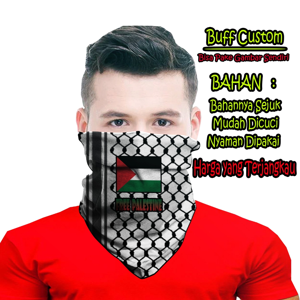 Jual Masker Buff Custom Free Palestine Buff Motif Palestine art 6 ...