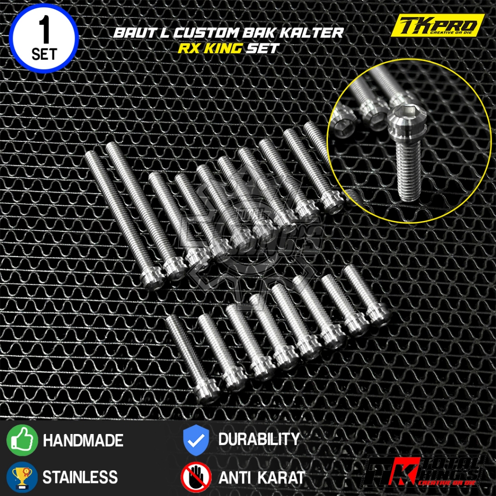 Jual Baut baud probolt L custom bak blok mesin RX king kanan kiri 18pcs komplit baut RPM asli ...