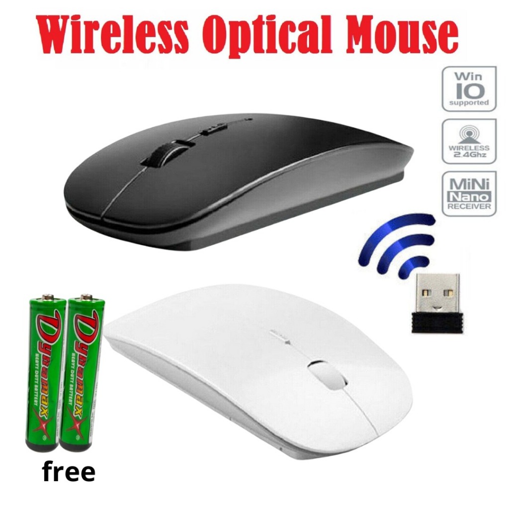 Jual Mouse wireless gaming murah slim 2.4Ghz - Putih/hitam/wireless ...