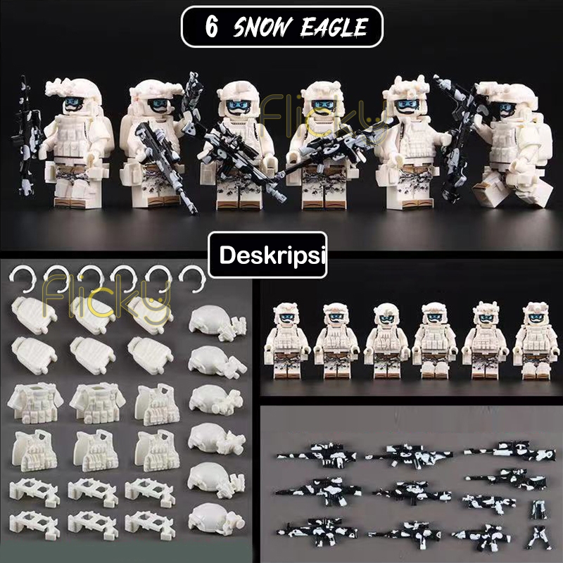 Jual Mainan balok Military Minifigure army Swat Team Pack Building ...