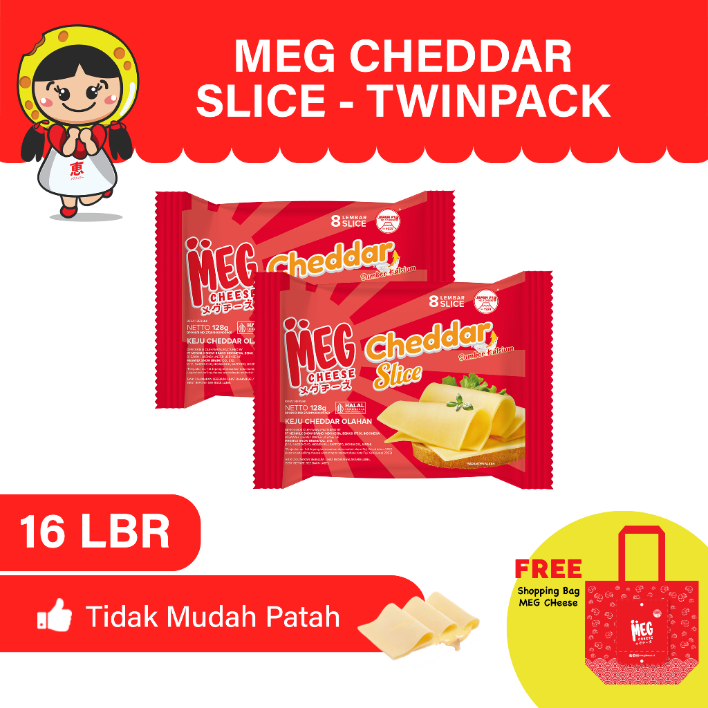 Jual MEG Cheddar Slice 8 Lembar Twinpack - Free Gift | Shopee Indonesia