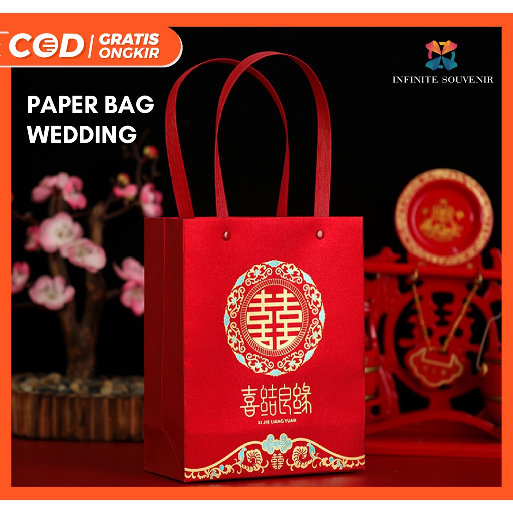 Jual Goodie Bag Wedding / Paper Bag Pernikahan Chinese / Tas Souvenir ...